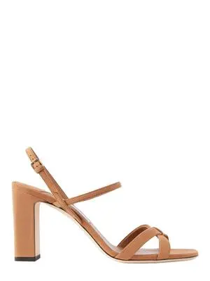 JIMMY CHOO Elsy 85 Suede Sandals - Neutrals