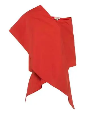 Isa Arfen Knot Detail One-shoulder Blouse - Red
