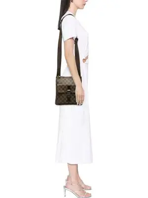 LOUIS VUITTON Damier Ebene Pochette Melville Crossbody Bag - Brown