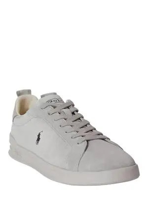 Polo Ralph Lauren Suede Logo Embroidered Sneakers - Grey