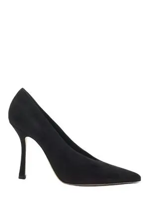 Casadei Casadei Nina Asymmetrical Suede Pointed-Toe Pumps Black