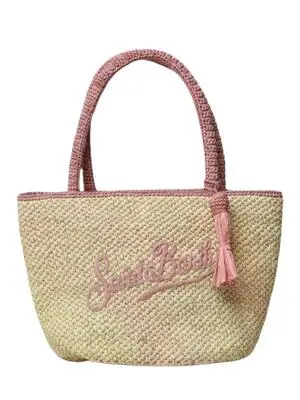 MC2 SAINT BARTH Logo-embroidered Tassel Detail Tote Bag - Neutrals