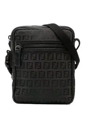 Fendi Zucchino Canvas Crossbody Bag - Brown