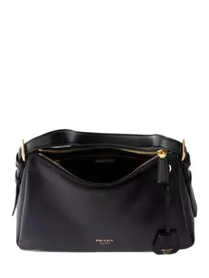 Prada Aimée Medium Leather Shoulder Bag - Black