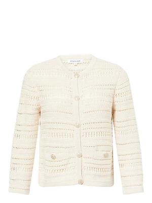 Veronica Beard Veronica Beard Bellingham Cotton Knit Cardigan Ecru