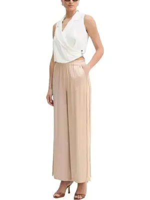 FRACOMINA Sleeveless Collared Wrap Top - White