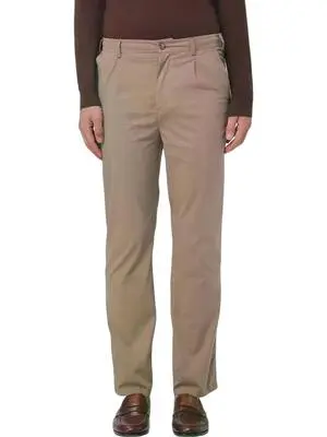 BROOKSFIELD Pleat-detail Chino Trousers - Brown