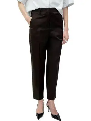 BOSS Pressed-crease Straight-leg Trousers - Brown