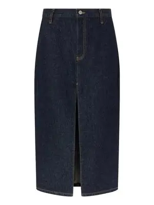 Khaite Anden Denim Midi Skirt - Blue