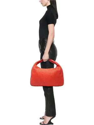 Bottega Veneta Bottega Veneta Medium Nappa Intrecciato Veneta Hobo Bag Orange