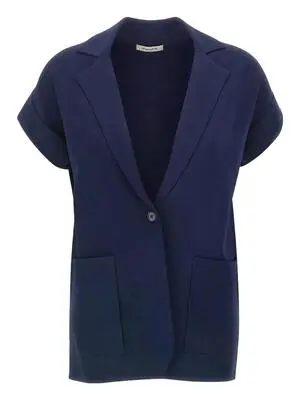 KANGRA Short-sleeve Knitted Blazer - Blue