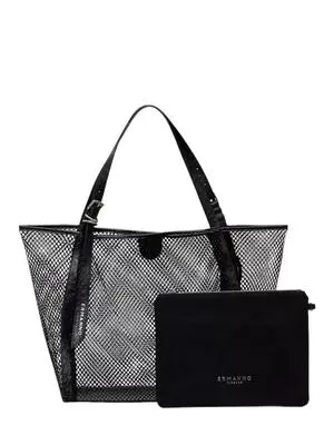 ERMANNO FIRENZE Mesh Logo Tag Tote Bag - Black