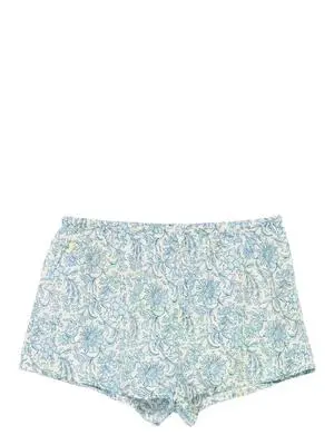MC2 SAINT BARTH Batik Print Silk Shorts - Neutrals