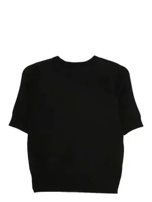 Dkny Heart Intarsia Knit Short-sleeve Top - Black