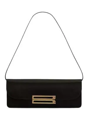 Victoria Beckham Dorian Logo-plaque Satin Shoulder Bag - Black