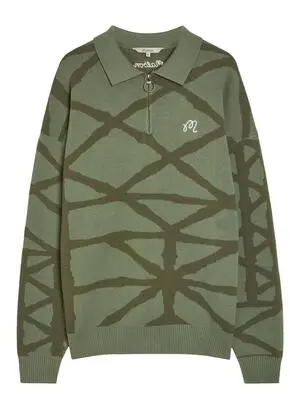 MALBON Malbon Verdant Patterned Cotton-Knit Jumper Olive