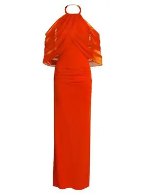Silvia Tcherassi Duffy Draped Halterneck Maxi Dress - Orange