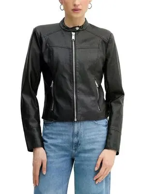 Guess Monogram-embossed Zip-up Jacket - Black
