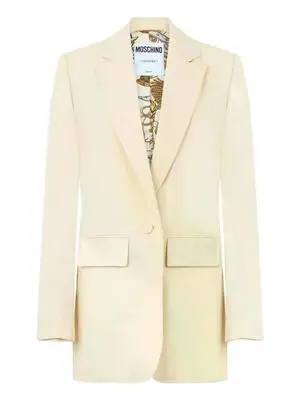 Moschino Virgin Wool Single-breasted Blazer - Neutrals