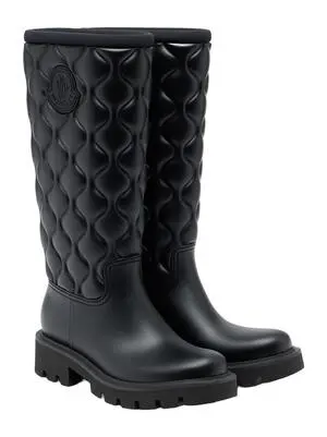 Moncler Quilted Knee-high Boots - Black