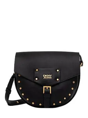 Dkny Payton Stud-embellished Shoulder Bag - Black