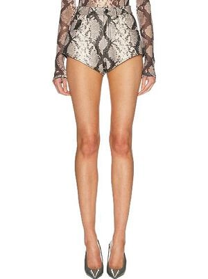 Lapointe Faux Stretch Python Mini Short - Python Print