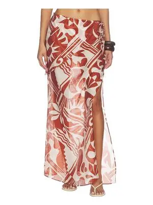 L'academie Caila Maxi Skirt In Print - Multi