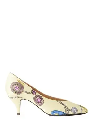 Versace Tina 65 Printed Satin Pumps - Multi