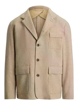 Ralph Lauren Purple Label Textured Flapped Pocket Jacket - Neutrals