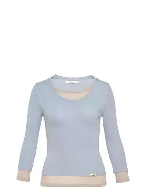 GLOWNY Layered Design Hoodie - Blue