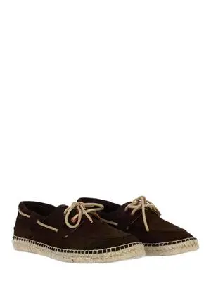 ABARCA Braided Espadrille Boat Shoes - Brown