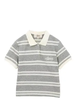 AAPE BY *A BATHING APE Striped Polo Shirt - Grey