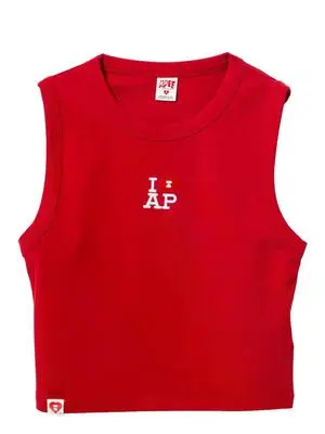 AAPE BY *A BATHING APE Ribbed Knit Racer Back Tank Top - Red