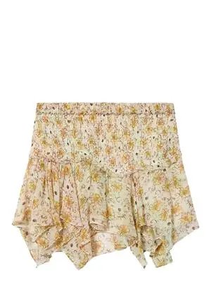 MARANT ETOILE Fiala Printed Chiffon Skirt - Neutrals
