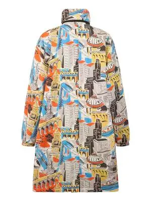 Moschino Graphic Print High Neck Jacket - Neutrals