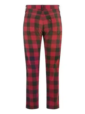 Moschino Plaid Pattern Tape Jeans - Red