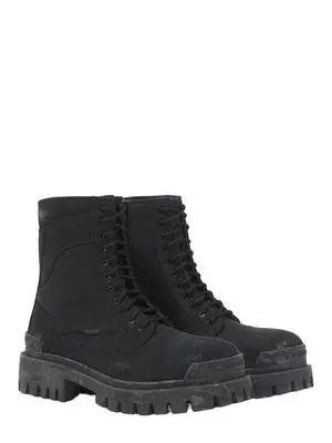 Balenciaga Combat Strike Lace-up Boots - Black