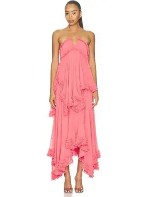 Alexis Sidi Chiffon Halterneck Dress - Rose