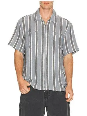 Brixton The Dexter Textured Stripe Short Sleeve Shirt In . Also - Multi