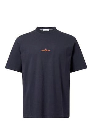 Stone Island Small Central Logo Short-sleeve Cotton-jersey T-shirt - Navy