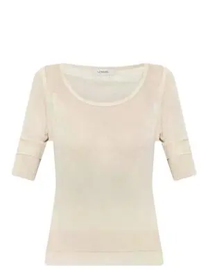 LEMAIRE Ribbed Knit Short-sleeve Top - Neutrals