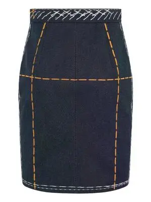 Moschino Contrast Stitch Mini Skirt - Blue