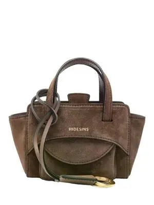 HIDESINS Mini Logo-print Suede Tote Bag - Brown