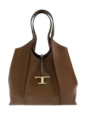 TOD'S Timeless Leather Shoulder Bag - Brown