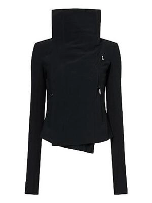 Rick Owens Asymmetrical-zip Long-sleeve Cady-crepe Biker Jacket - Black