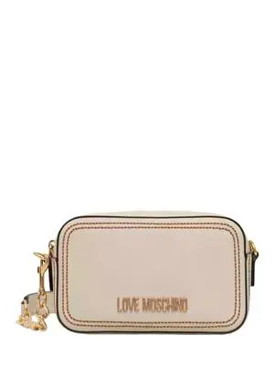 Moschino Logo-lettering Contrast-stitch Crossbody Bag - Neutrals