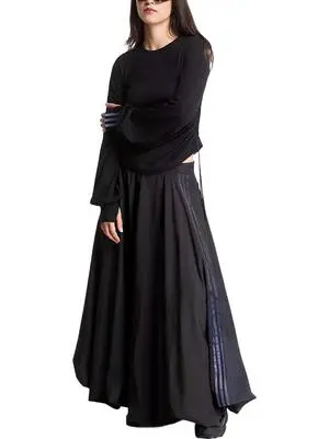 Y3 Cinched Drape Long-sleeve Top - Black