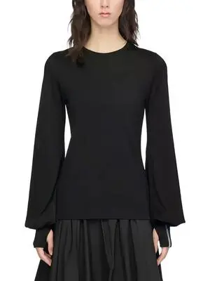 Y3 Cinched Drape Long-sleeve Top - Black