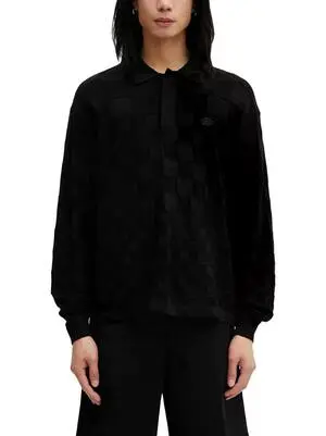 Filling Pieces Rugby Check-pattern Logo-embroidered Sweatshirt - Black