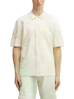 Filling Pieces Intarsia-knit Short-sleeve Shirt - Neutrals